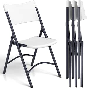 Amazon.com: MAKE CHANGES Folding Chair 4 Pack, Portable Heavy Duty ...
