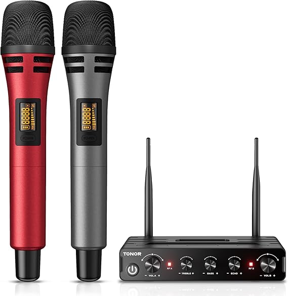 TONOR Microfono Wireless Dinamico, Professionale Sistema di microfoni ...