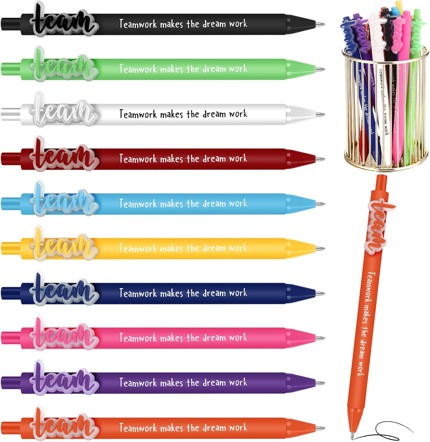 Sayglossy 20 Pcs Teamwork Appreciation Gift Pens Bulk Team Ballpoint ...