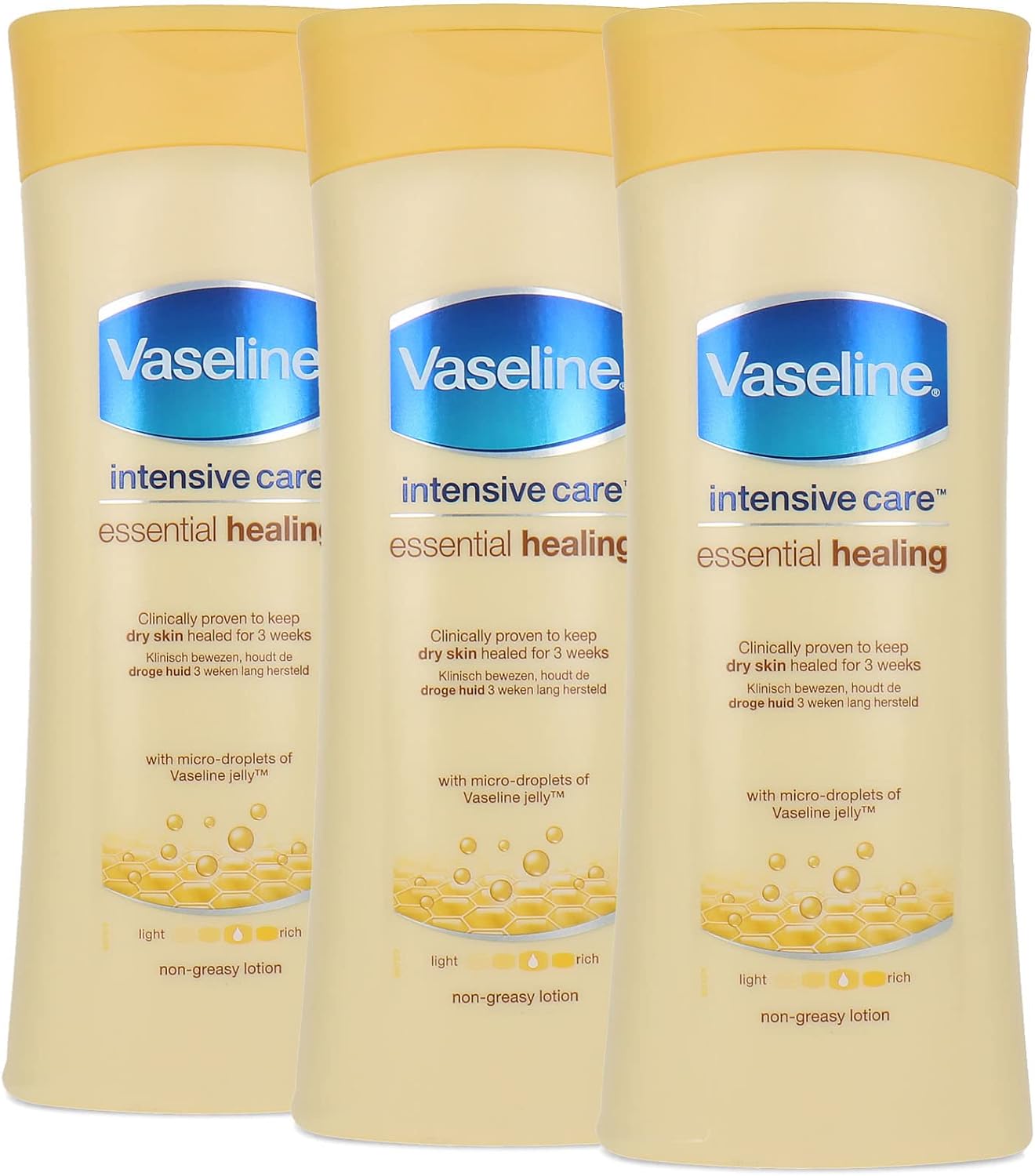 3 x Vaseline Intensive Care Body Lotion Essential Healing 400 ml ...