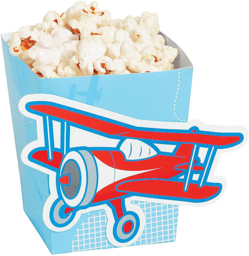 Amazon.com: Airplane Party Up and Away Popcorn Boxes - Party Supplies ...