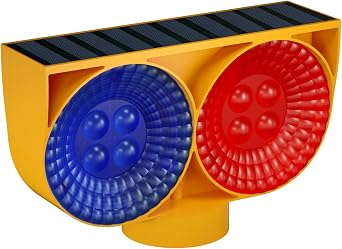 RISOON Solar Strobe Warning Light, High-Intensity LED, Red+Blue, 6-8h ...