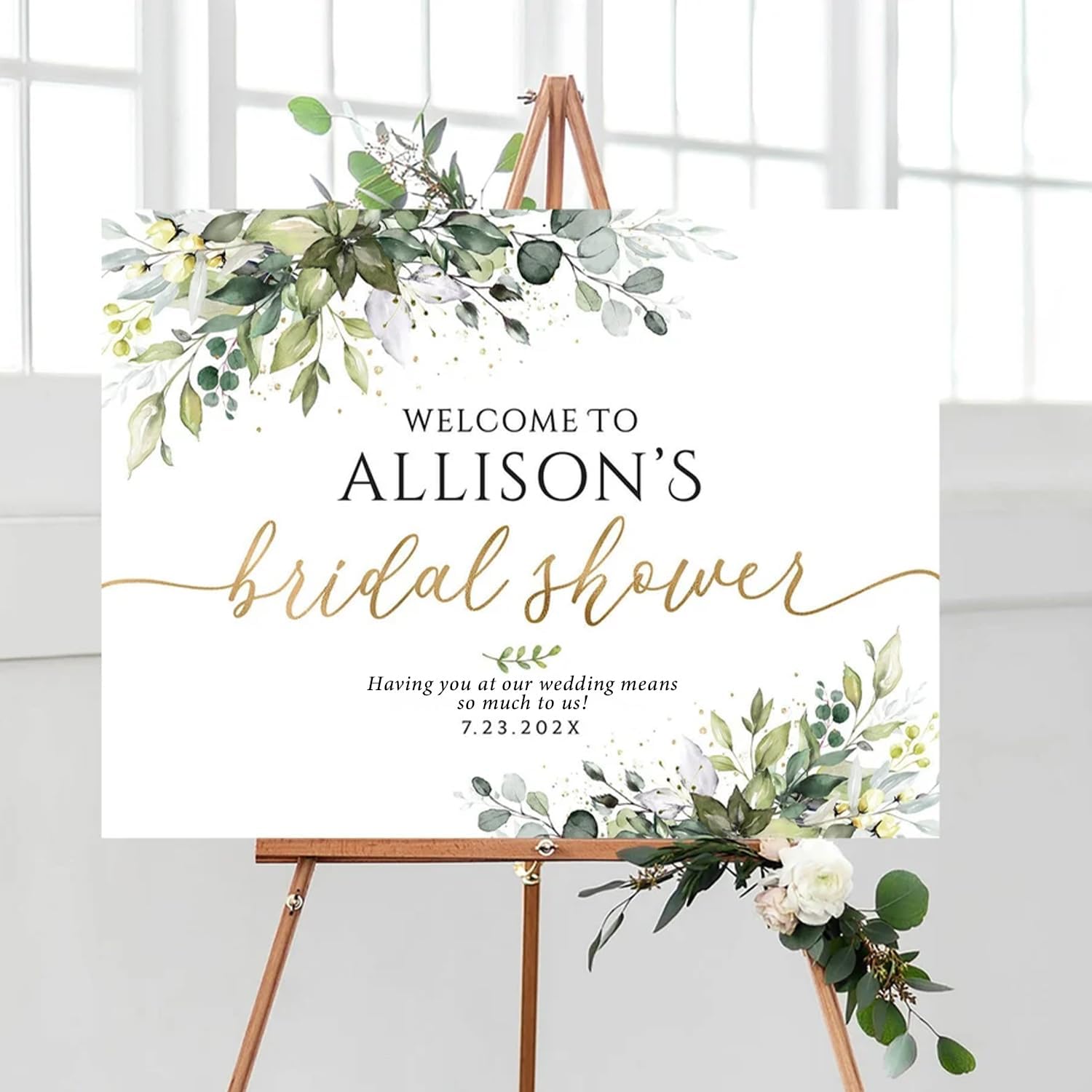 Amazon.com: Customized Wedding Welcome Sign, Greenery Decorations For ...
