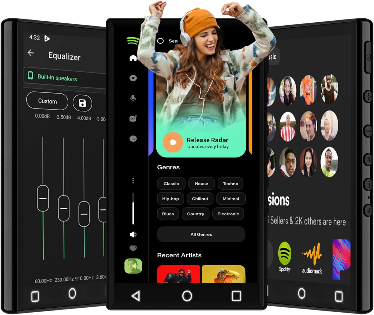 innioasis 80GB MP3 Player with Bluetooth and WiFi, MP3 Player for Kids with Spotify, Spotify ...