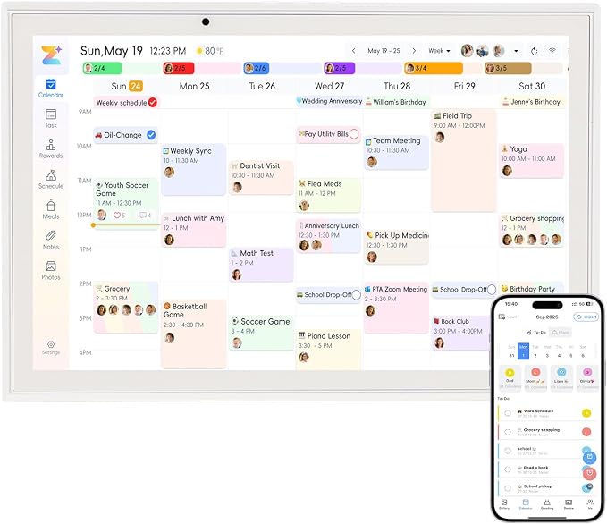 Amazon.com: Digital Calendar 10.1'' WiFi Smart Family Calendar,Sync ...