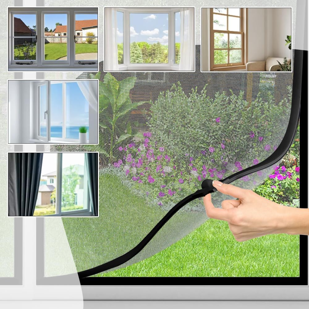 DIY Magnetic Window Screen Adjustable Mesh Screen Protector Fits Max 32 ...