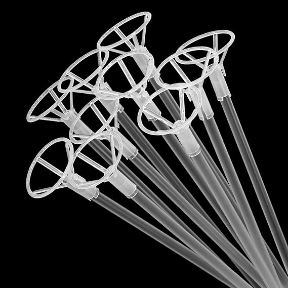 Amazon.com: RUBFAC 50pcs Balloon Sticks with Cups, 16in Clear Bobo ...