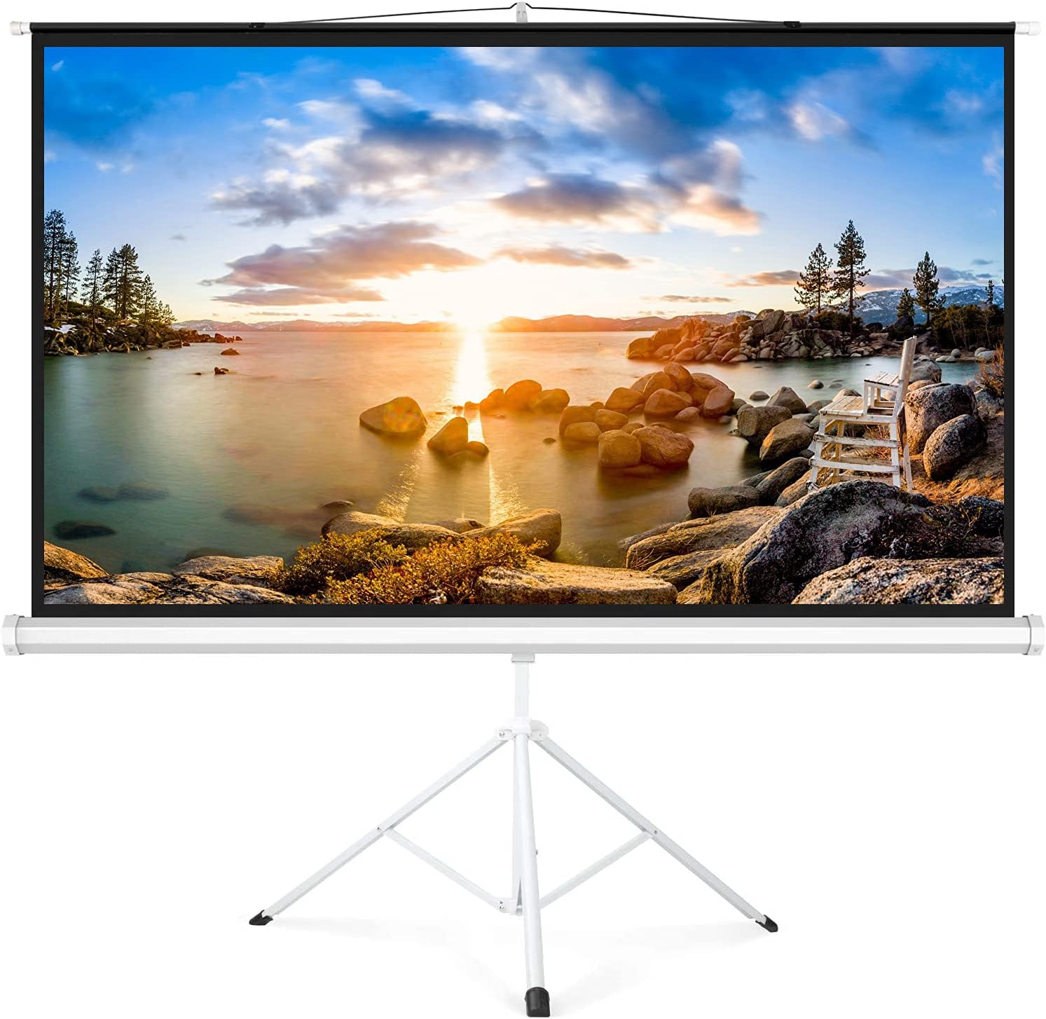 Amazon.com: PERLESMITH Projector Screen with Stand 100 Inch 4K Ultra HD ...