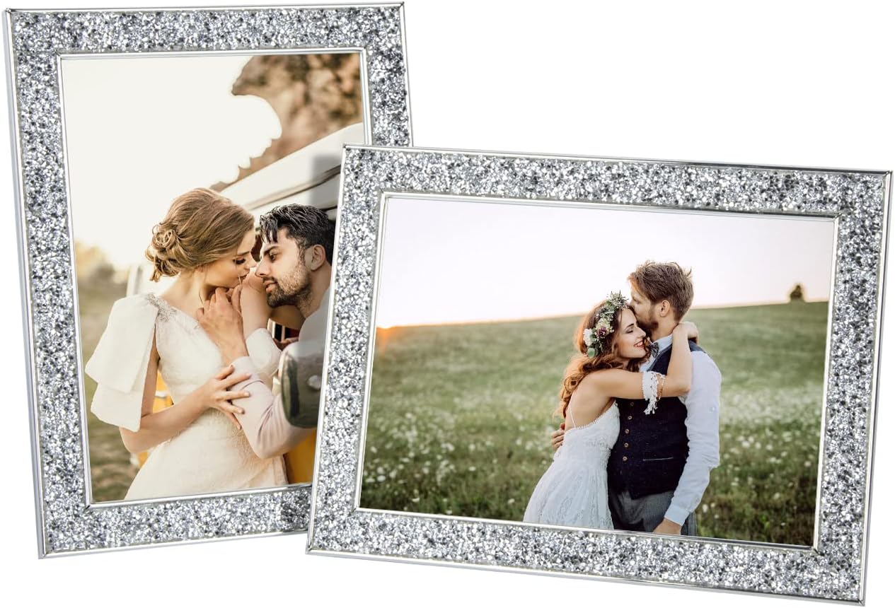 Amazon.com - sugarchef Glass Photo Frame with Bling Sparkle Crystal ...