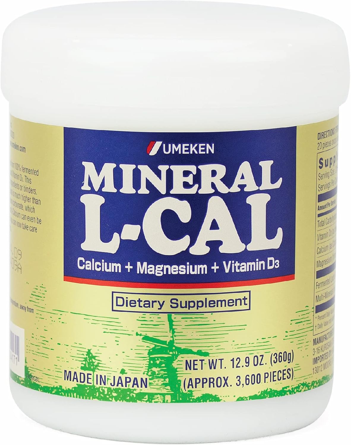 Amazon.com: Umeken Mineral L-Cal Supplement, Large Bottle, 6 Month ...