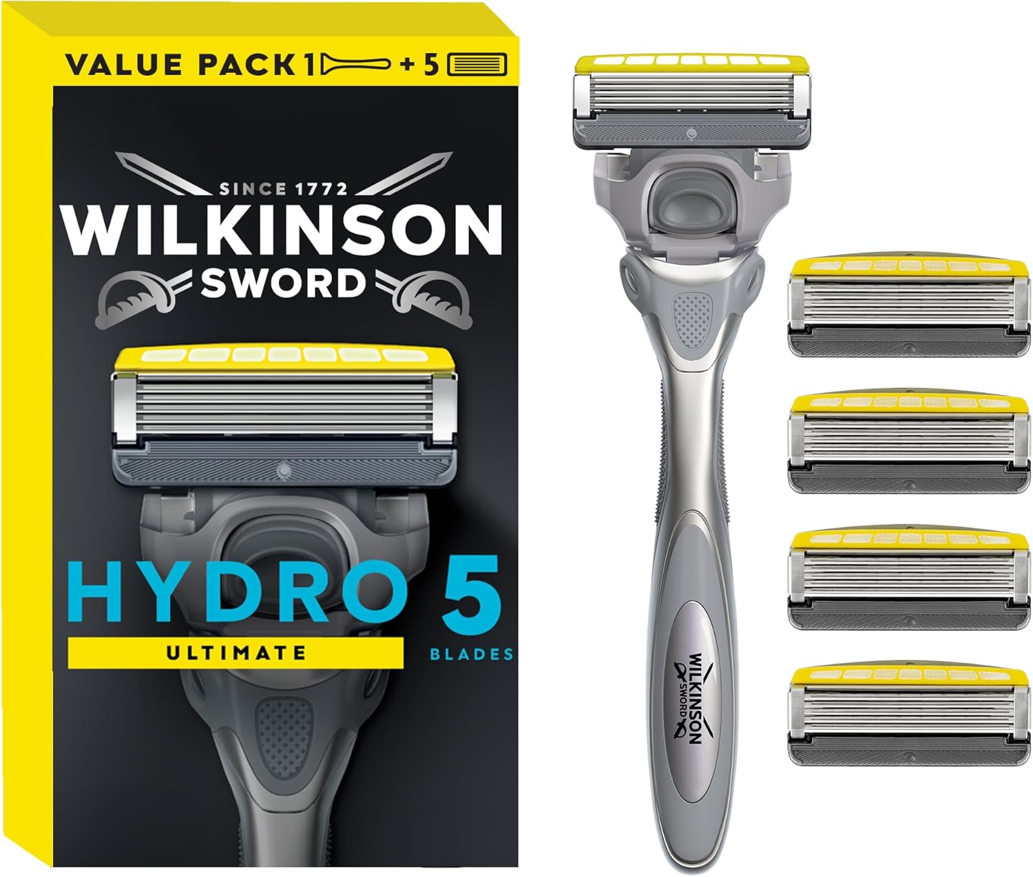 WILKINSON SWORD - Hydro 5 Ultimate Razor For Men Shock Absorb ...