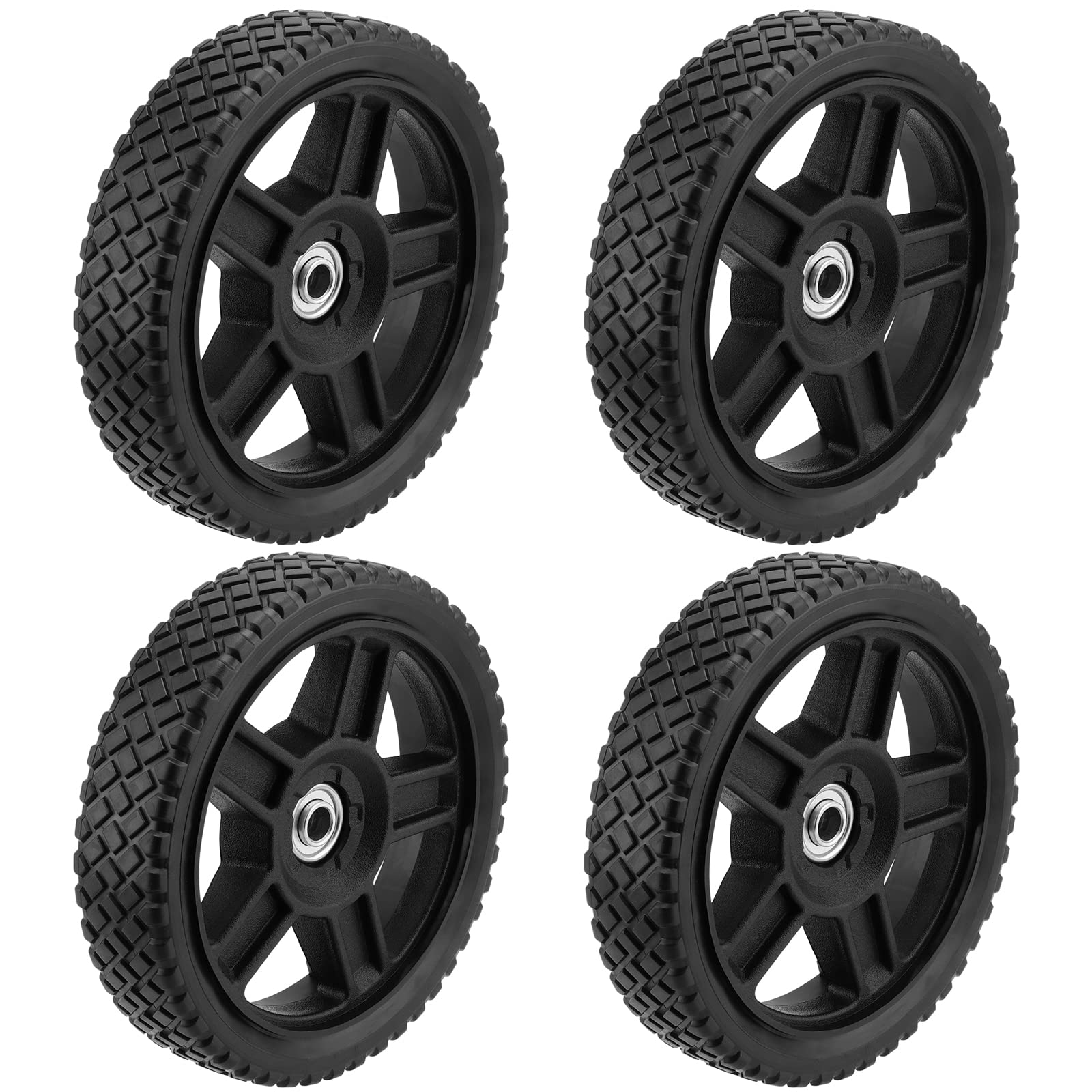 Snapklik.com : KEILEOHO 4 Pack 8 Inch Push Mower Wheels, Plastic Spoked ...