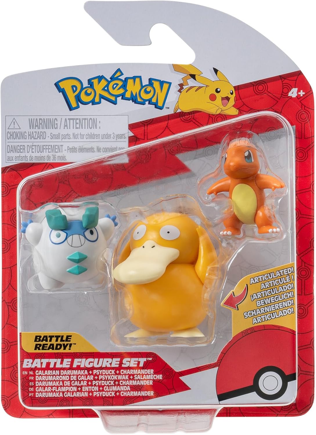 Pokémon PKW3598 - Battle Figure Set - Glumanda, Galar-Flampion, Enton ...
