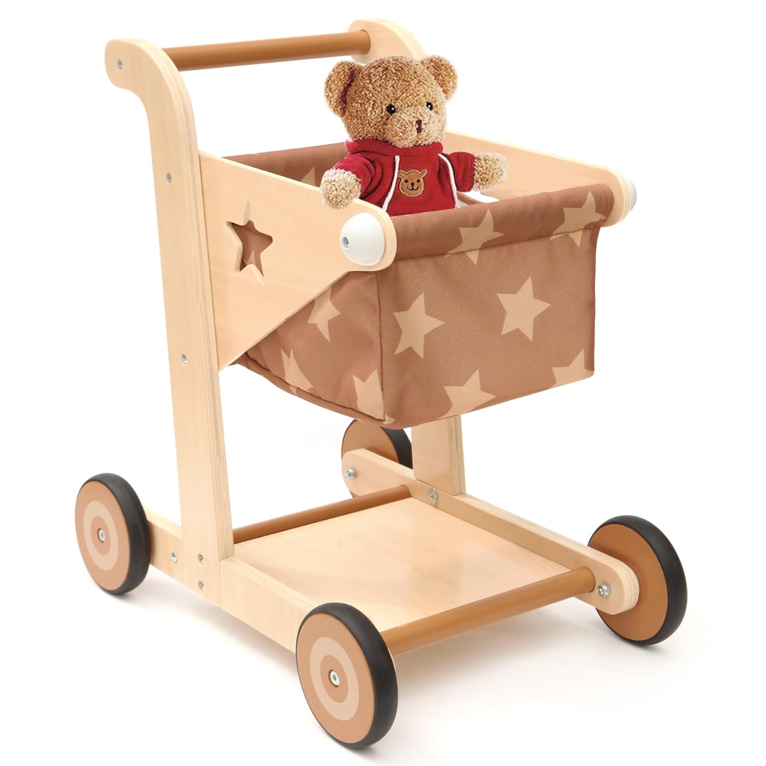 Asweets 2 in 1 Wooden Baby Walker Push and Pull Doll Stroller,Shopping ...
