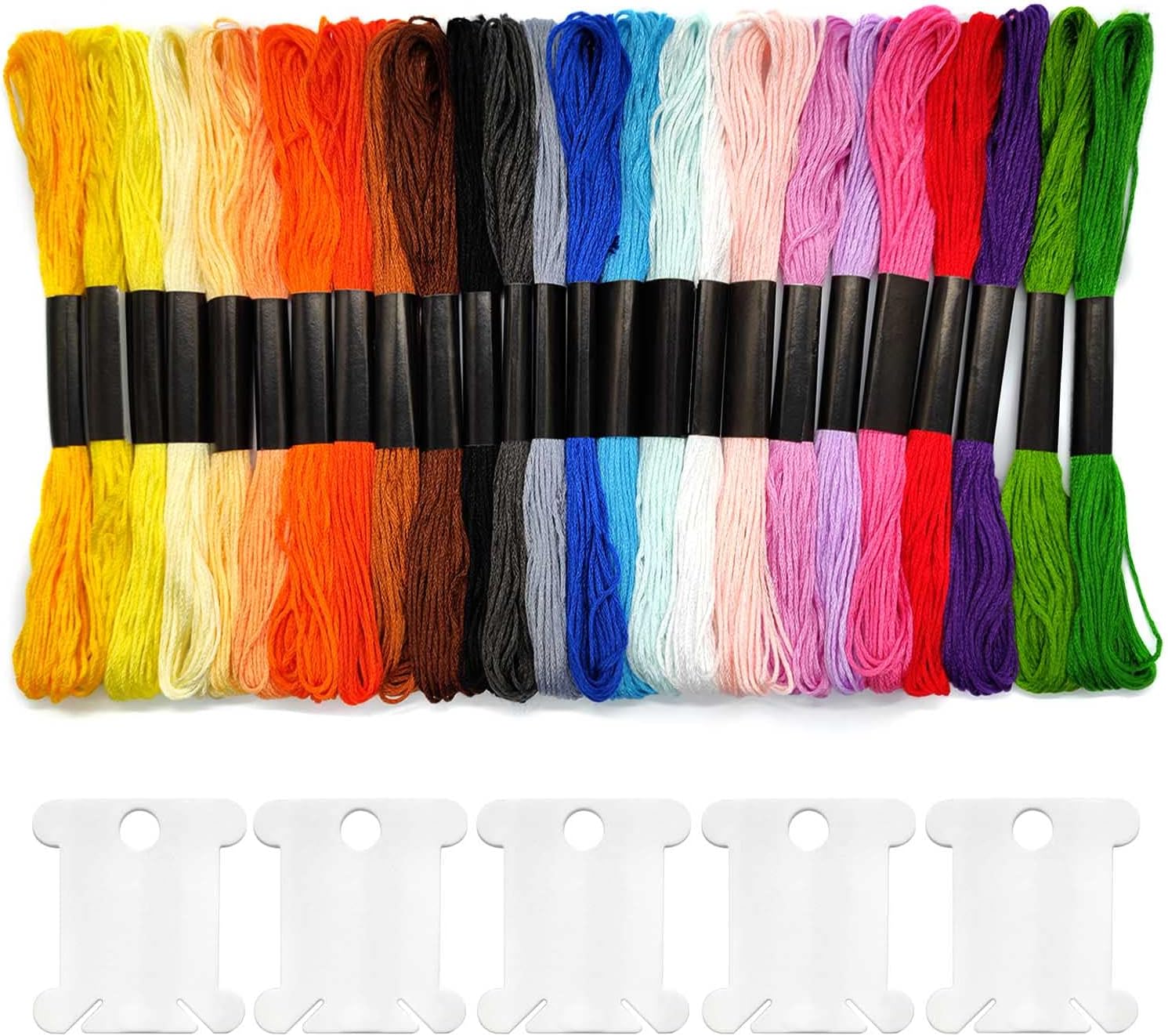 Desenda 25 Skeins 6 Strands Embroidery Threads Embroidery Floss with 5 ...
