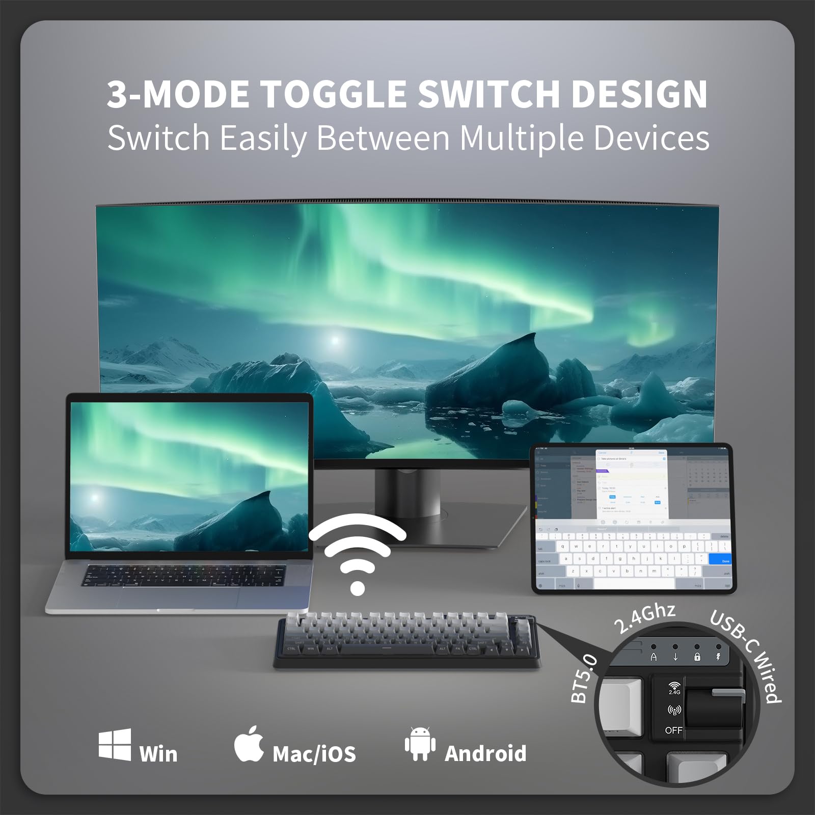 Snapklik.com : K75 Lite Wireless Mechanical Keyboard, 75% Gasket Mount ...