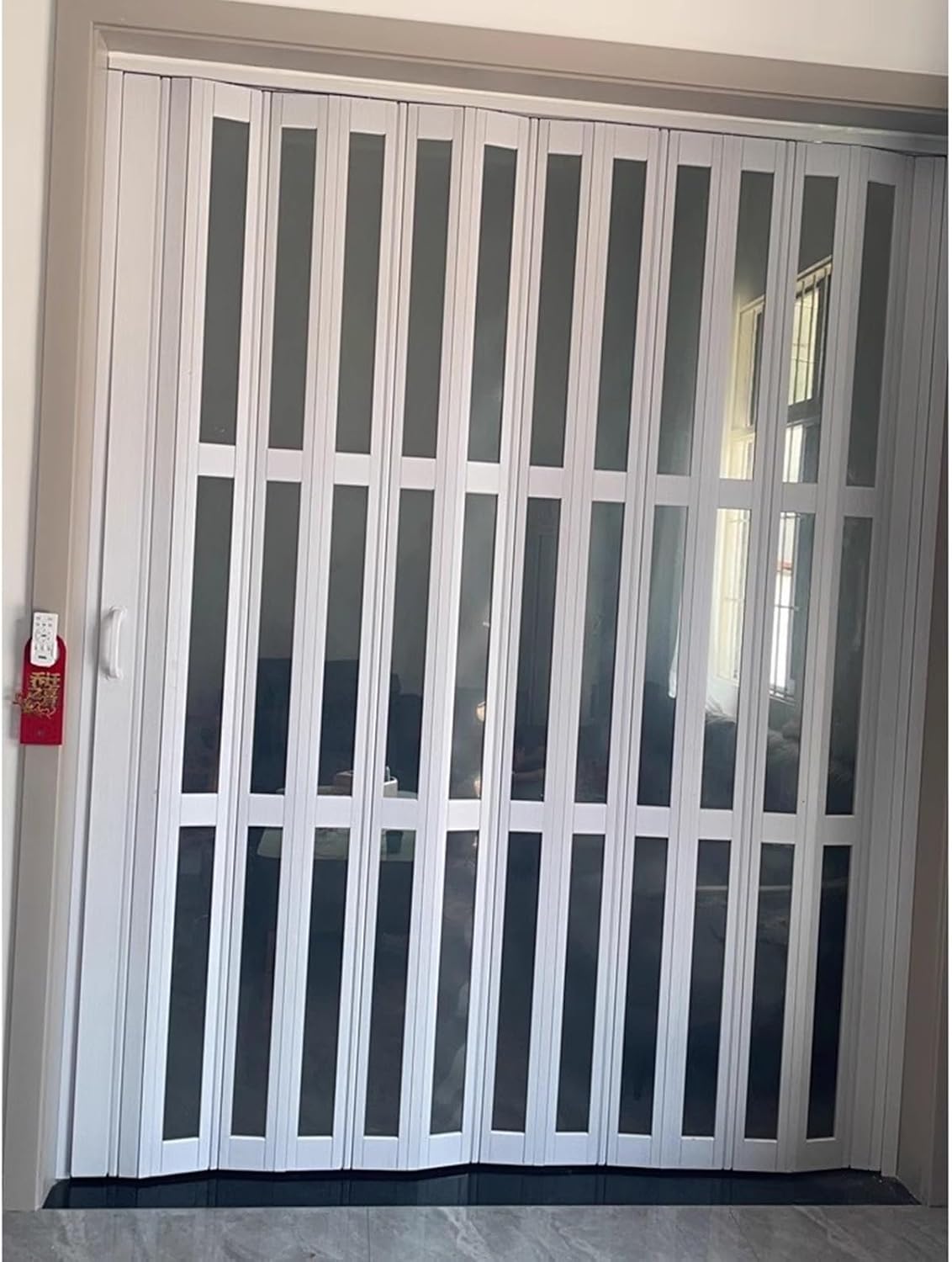 Folding Door with Handles Acrylic Glass, Customizable Sliding Accordion ...