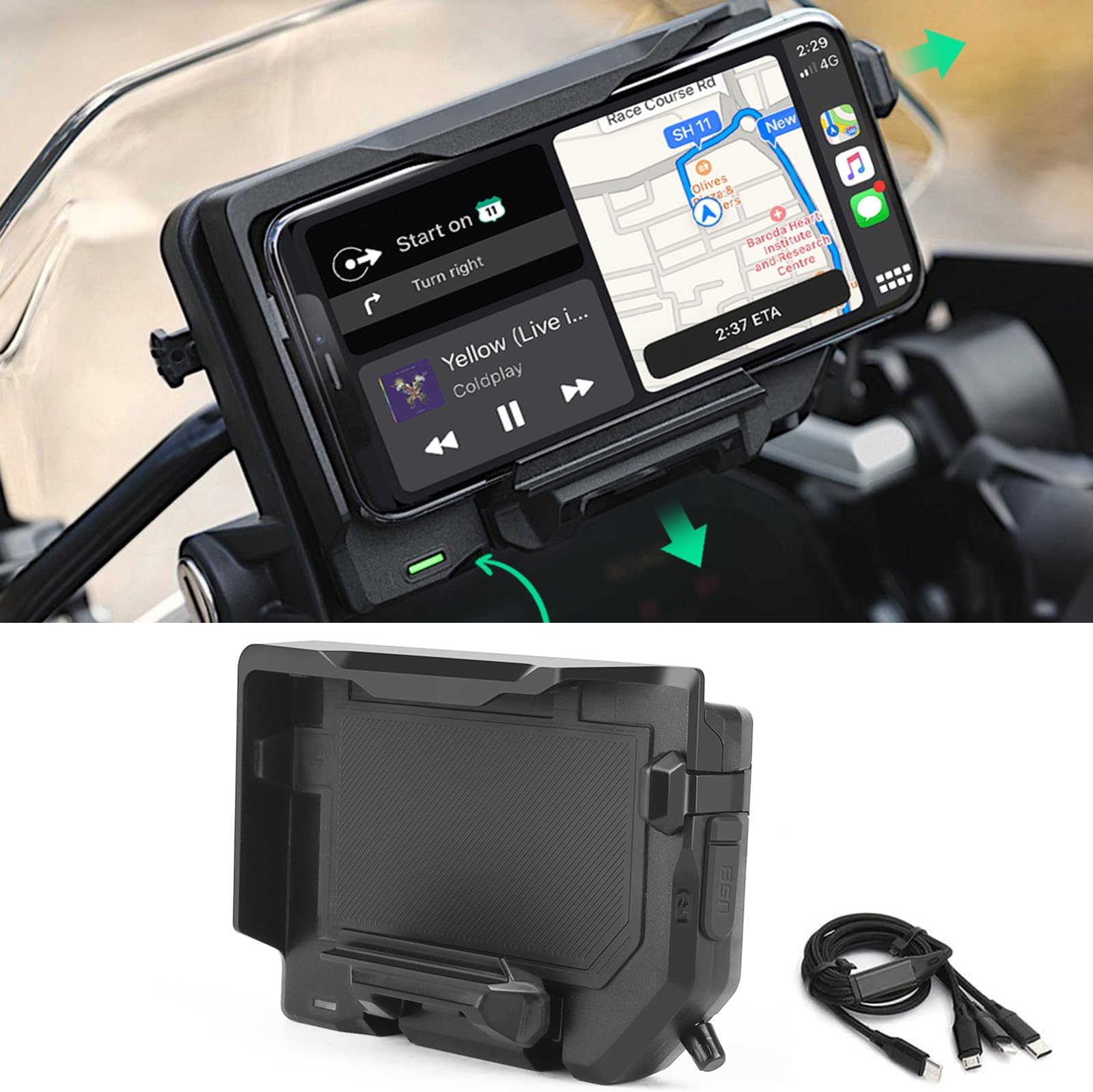 Amazon.com: RUNNING PANTHER Motorcycle Phone Mount with 15W Wireless ...