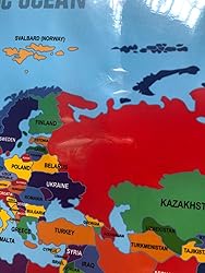 Amazon.com : World Map Laminated Poster -Double Side Educational Poster ...