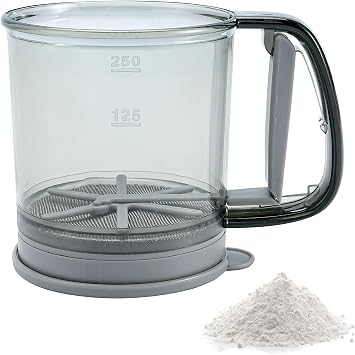 Amazon.com: Double Layer Fine Mesh Flour Sifter for Baking, 1.5 Cup ...