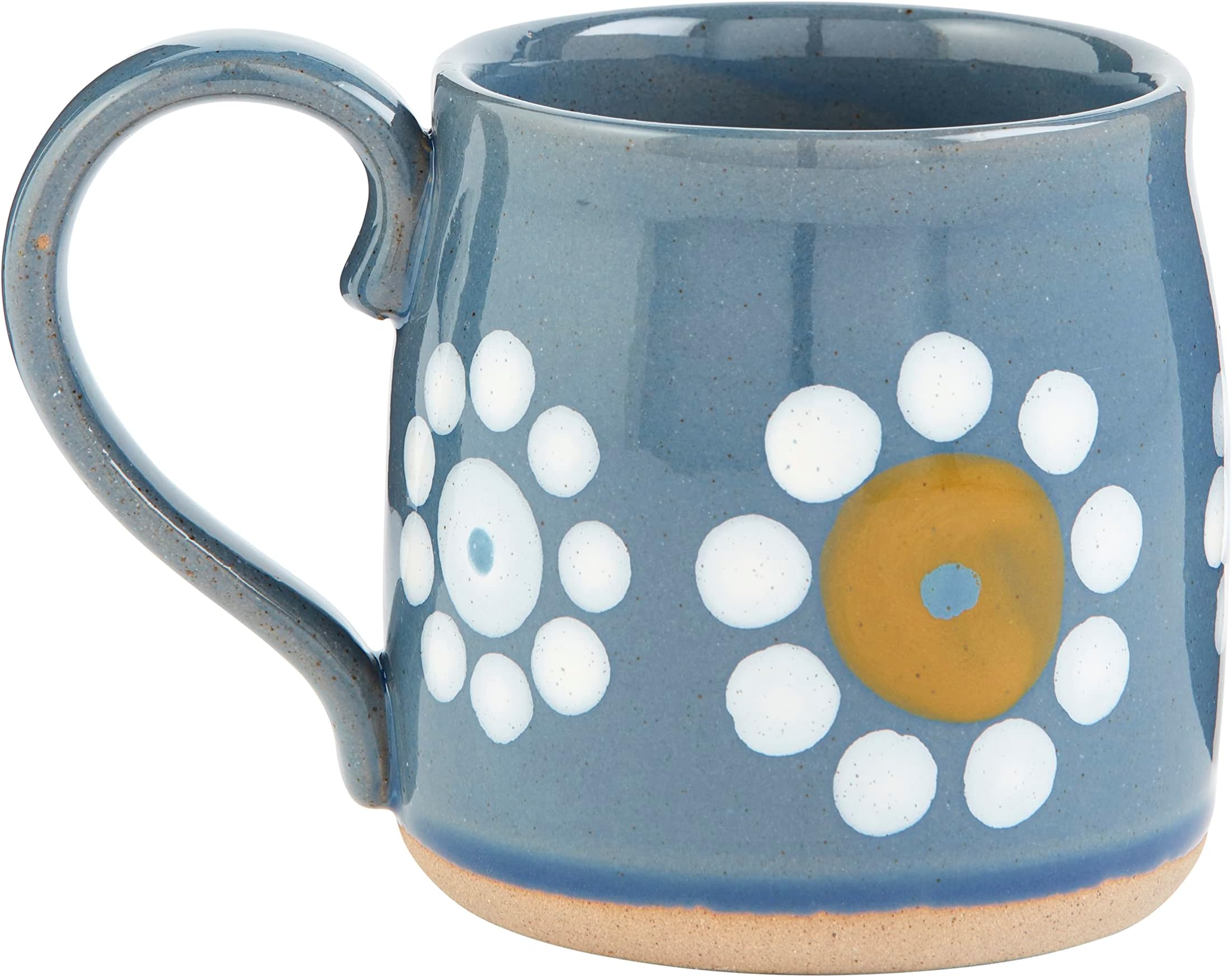 Amazon.com | Mud Pie Handle Mugs, Happy; 4" x 3.5": Coffee Cups & Mugs