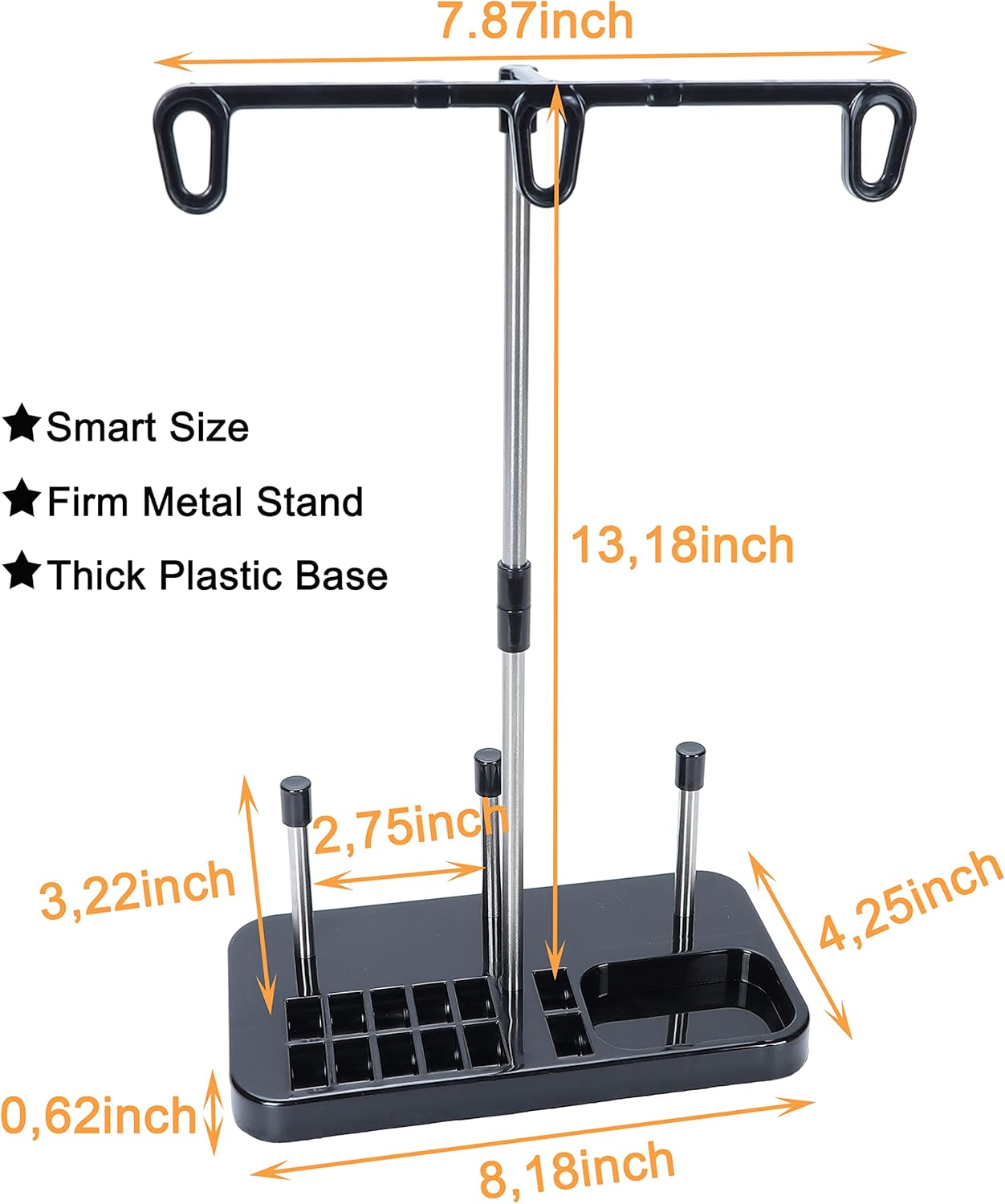 Light Weight Thread Stand – 3 Spools Holder for Domestic (Home-Base ...