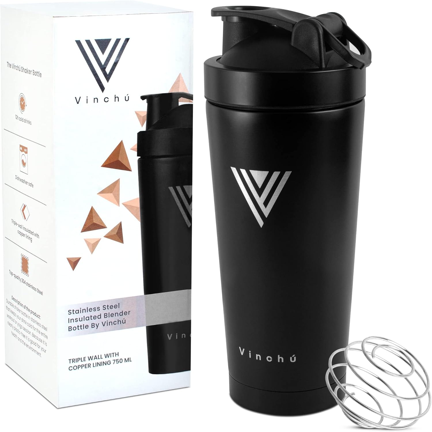 The Vinchu Blender Shaker Bottle – Botella de agua de acero inoxidable ...