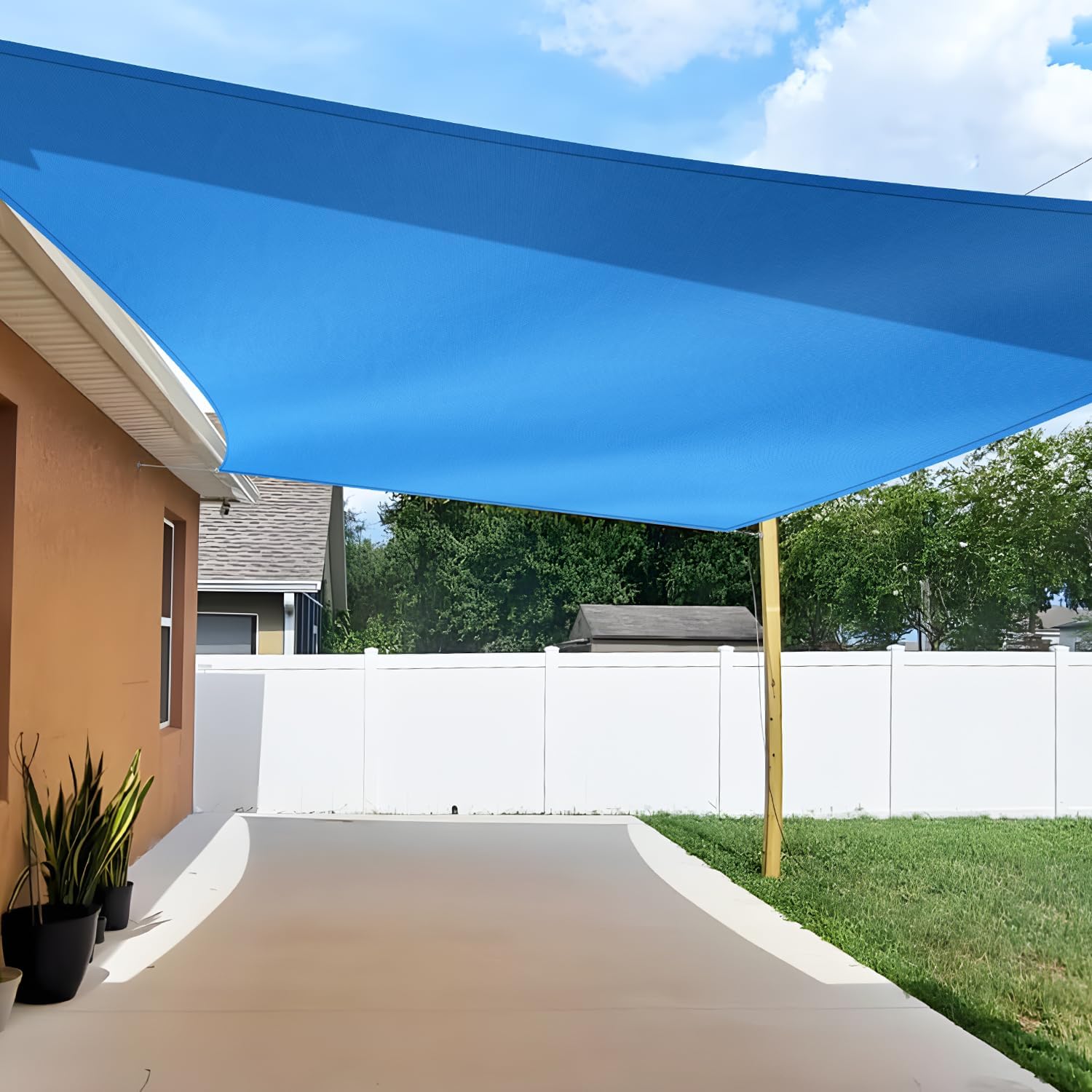 Amazon.com : TANG Sun Shade Sail 10'x11' Blue Rectangle Sunshade Cloth ...
