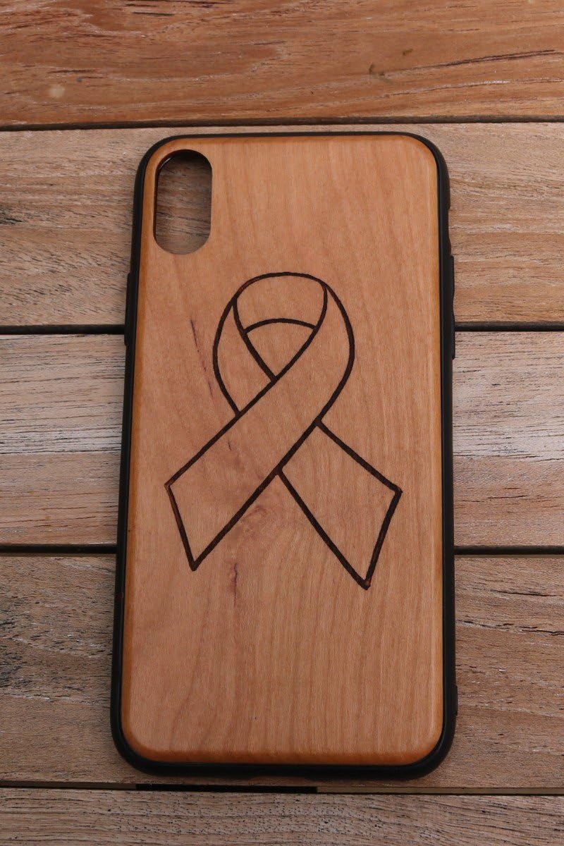 Amazon.com: (CH7) A Cancer Ribbon Custom Engraved On A Cherry Wood ...