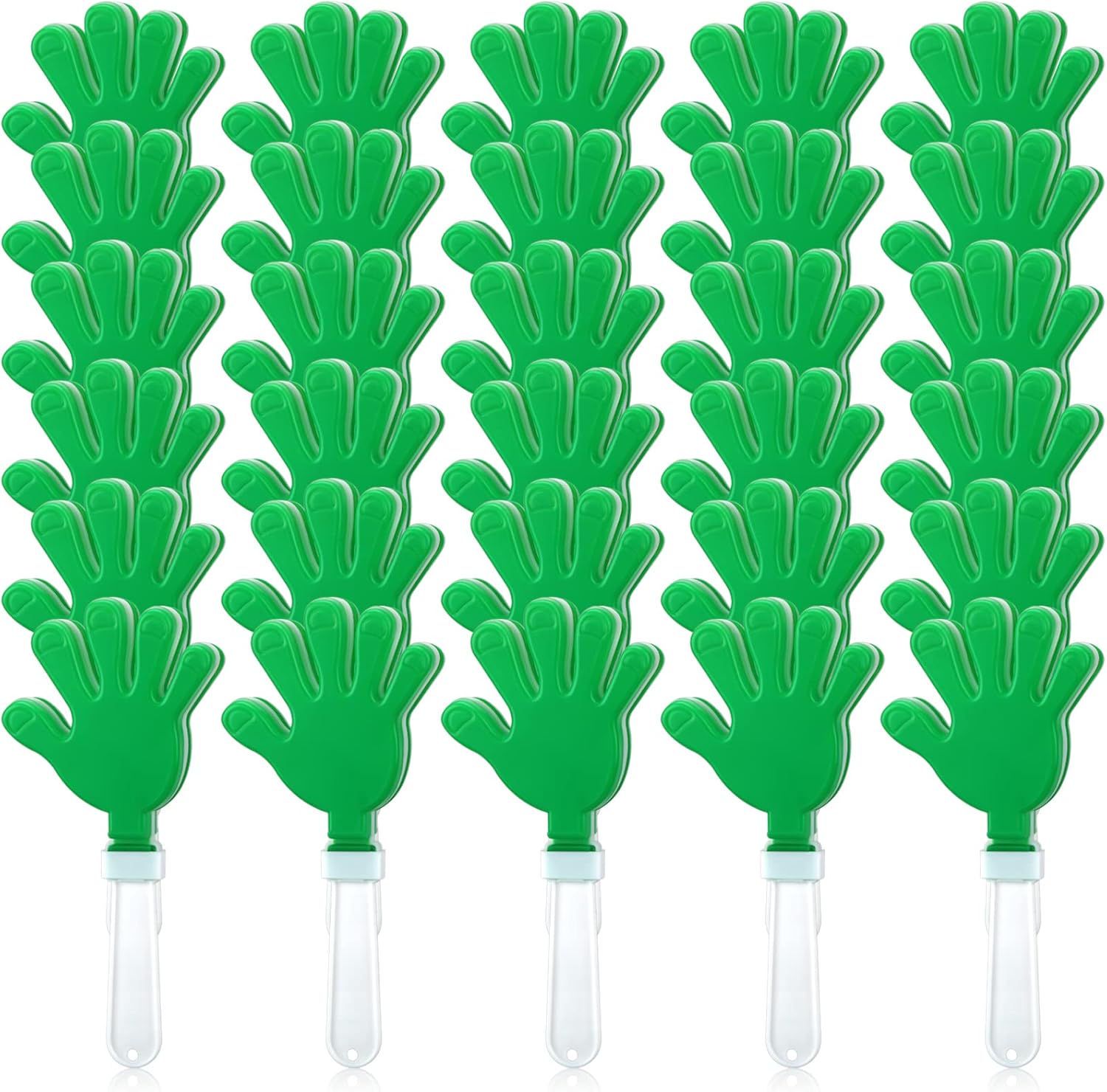 Amazon.com: 50 Pcs 7.5 Inch Green/White Hand Clapper Plastic Noise ...