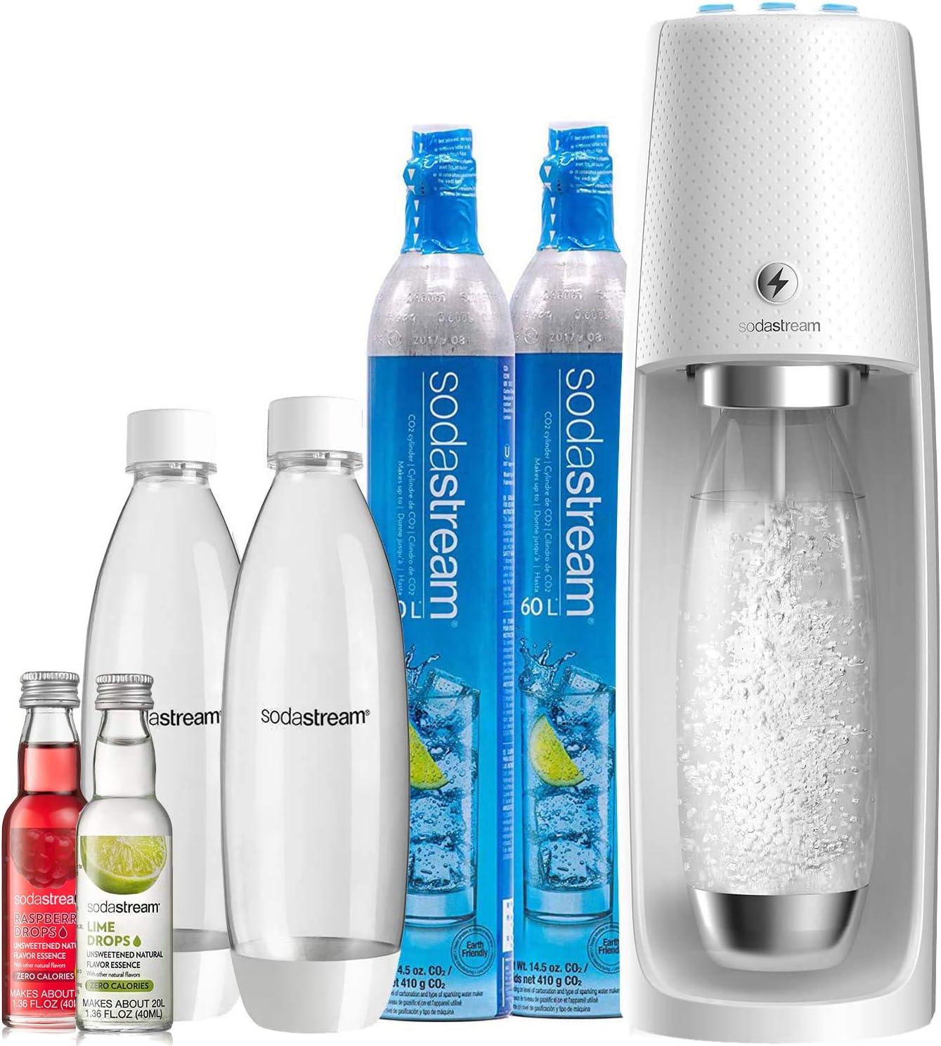 Amazon.com: SodaStream One Touch Electric Sparkling Water Maker Bundle ...