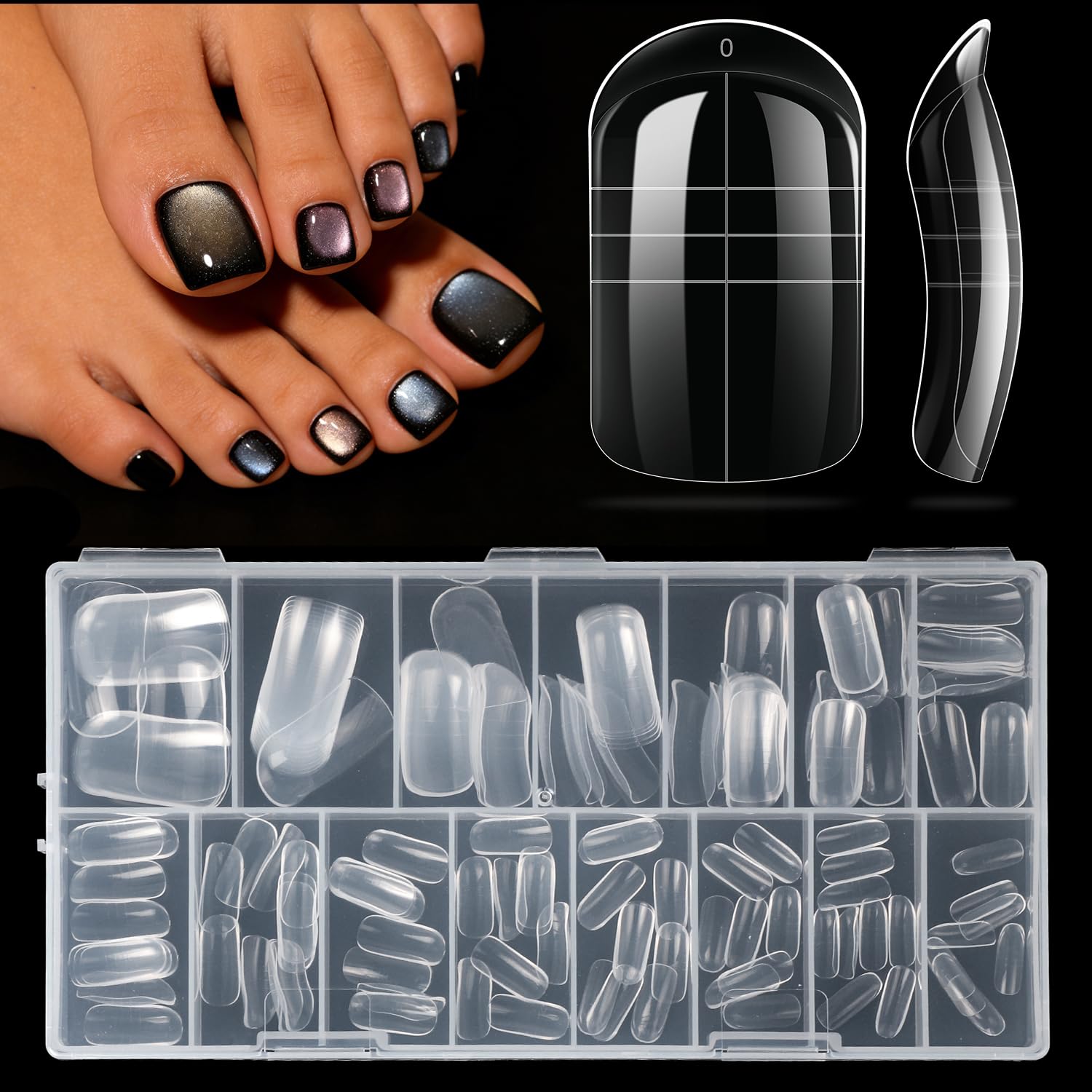Amazon.com: krofaue Dual Toe Forms - Poly Extension Gel Toenail 150pcs ...
