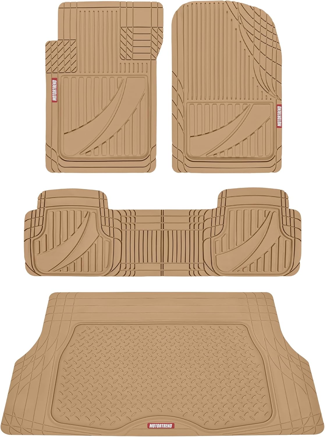 Amazon.com: Motor Trend FlexTough™ Heavy Duty Beige Rubber Car Floor ...