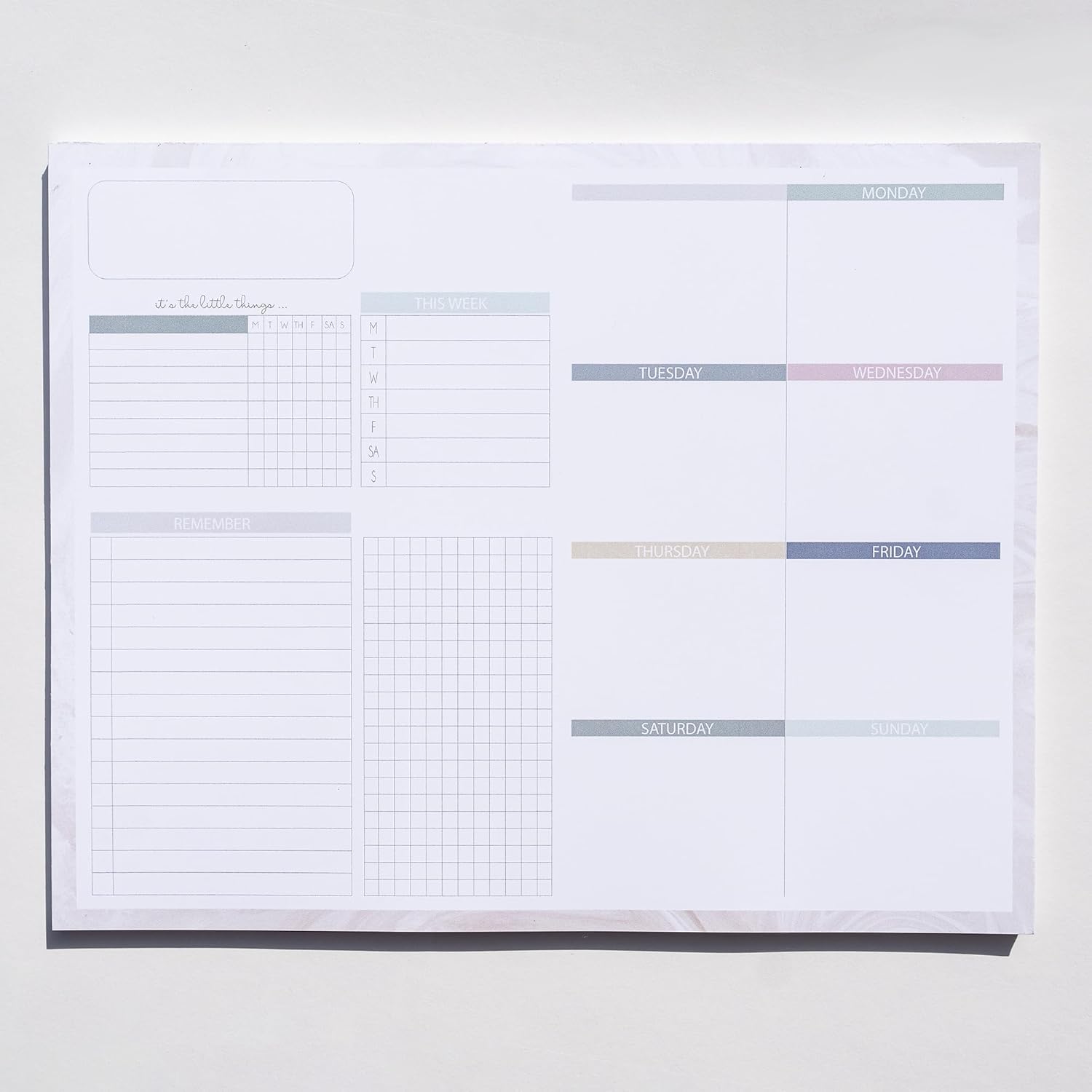 Amazon.com : Desktop Weekly Planner Notepad. 8x10 with 52 Undated Tear ...