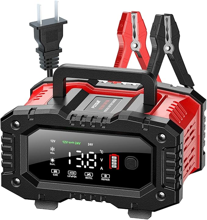 Amazon.com: FOXSUR Portable Smart Car Battery Charger for 12 Volt 20A ...