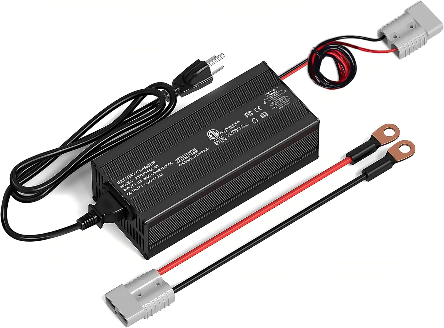 Amazon.com: DJLBERMPW 14.6V 20A LiFePO4 Battery Charger,14.6V Fast ...