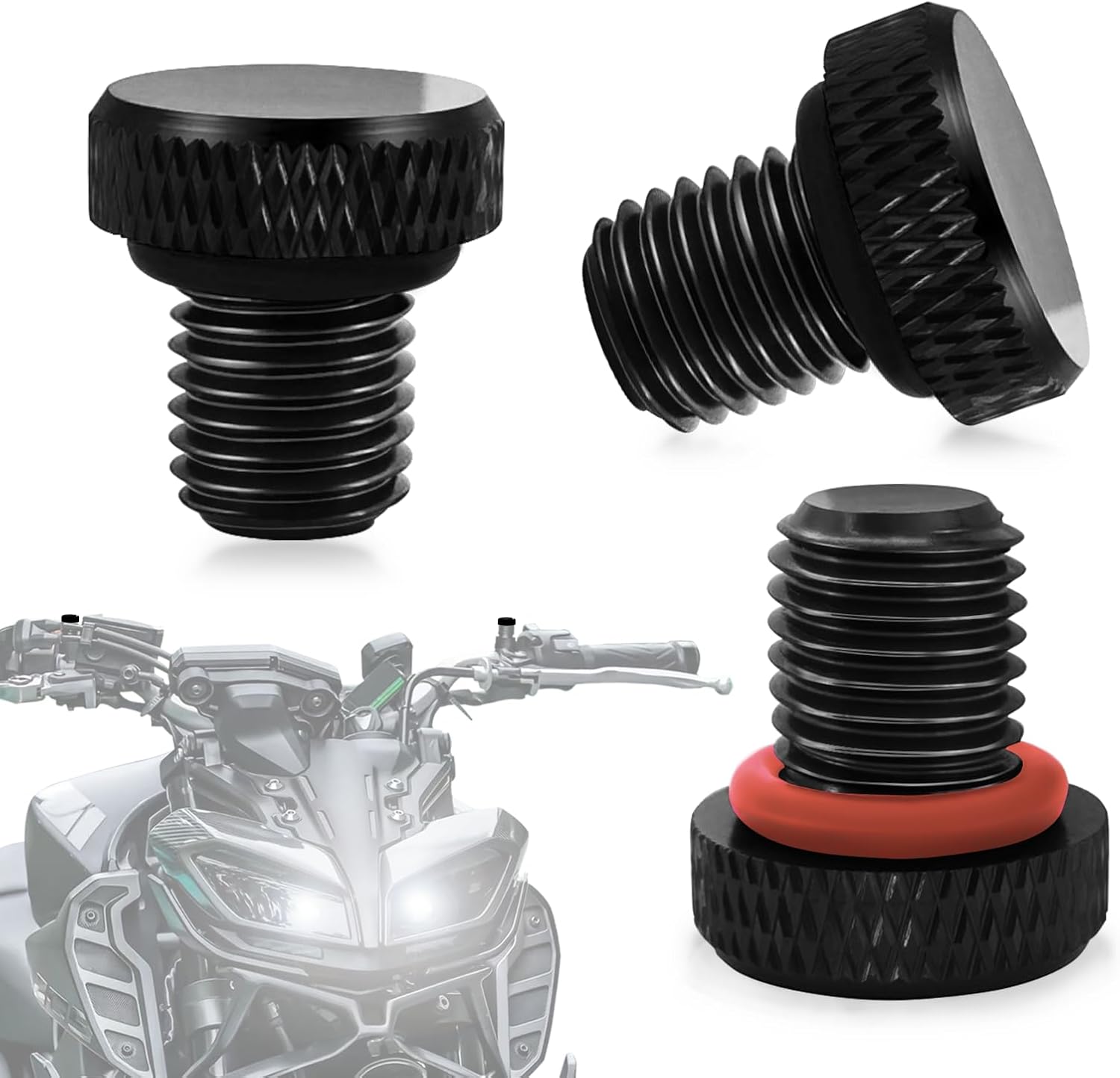 Amazon.com: Universal Motorcycle Mirror Hole Plugs M10x1.25, 3Pcs ...