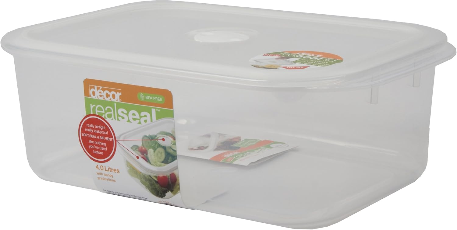 Amazon.com: Decor Match-ups Realseal Food Container, 135.3 oz, Blue ...