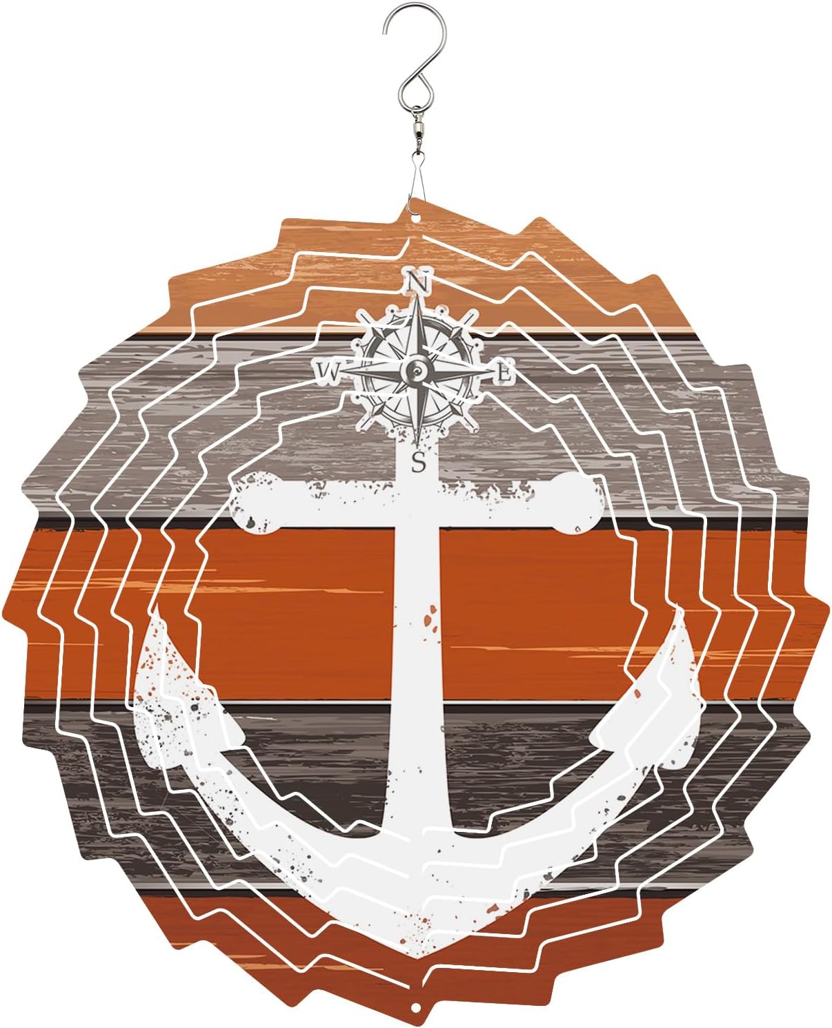 Amazon.com: Wind Spinners Ocean Anchor Nautical Compass Farm Orange ...