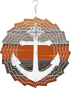 Amazon.com: Wind Spinners Ocean Anchor Nautical Compass Farm Orange ...