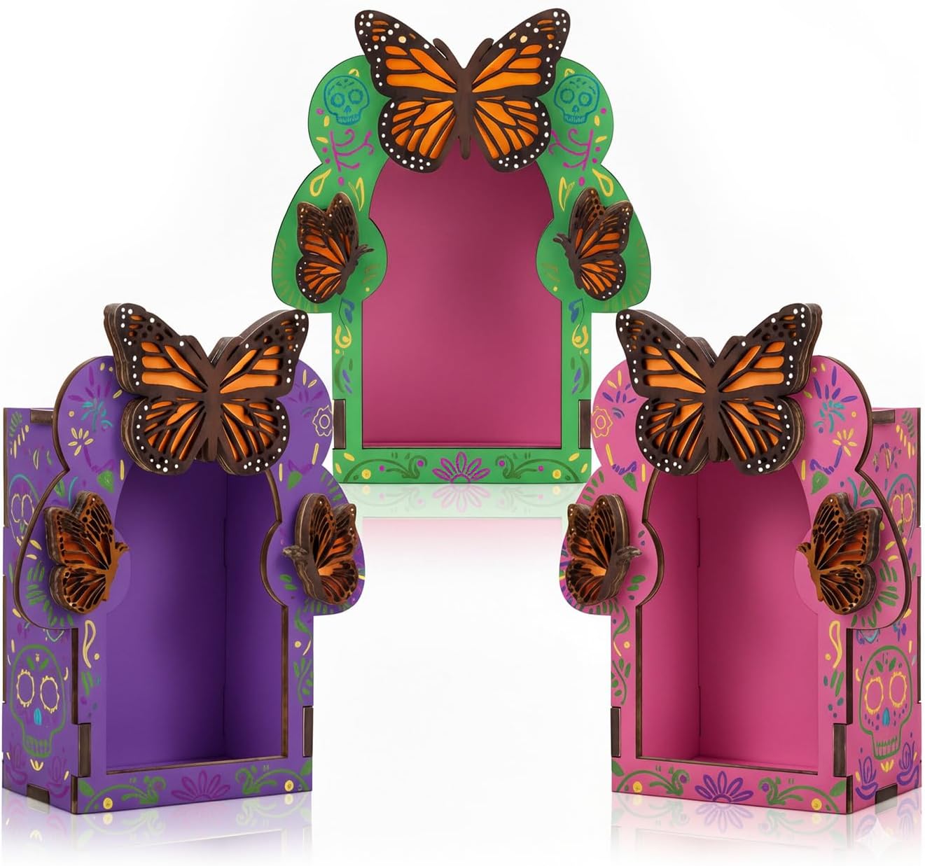 Amazon.com: Pinkunn 3 Pcs Dia De Los Muertos Altar Ofrenda Box, The Day ...