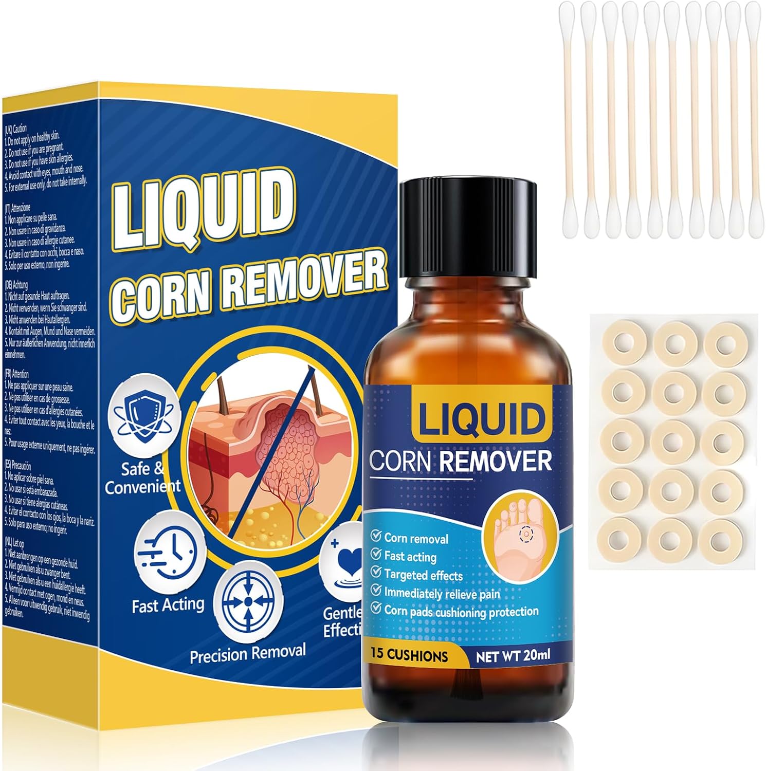Liquid Corn Remover for feet Extra Strength, Fast Acting Corn Removal ...
