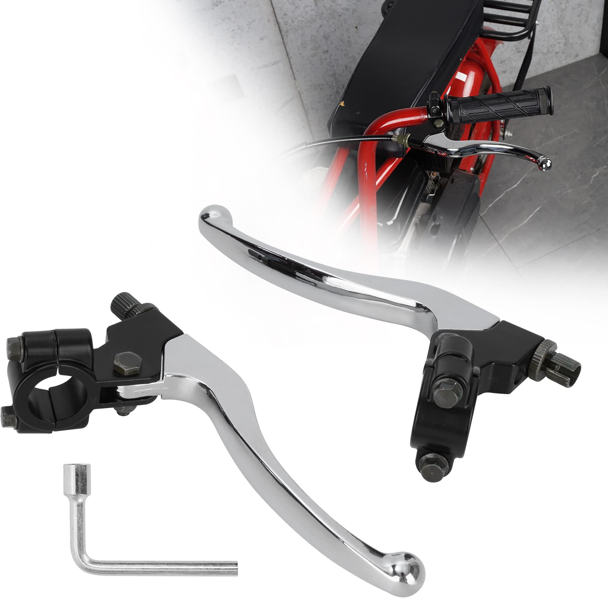 Amazon.com: Motorcycle Lever Assembly Set w/Mirror Mount Perch - Clutch ...