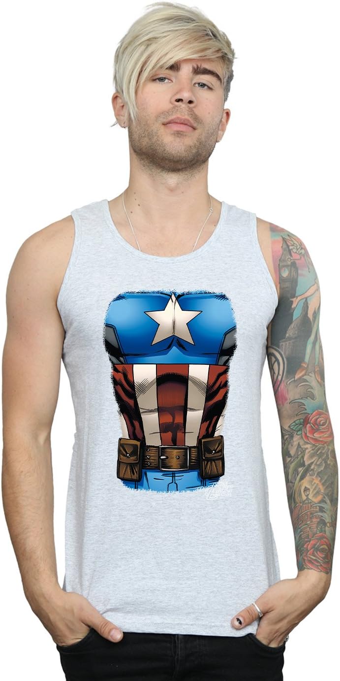 Marvel Men's Captain America Chest Burst Vest : Amazon.co.uk: Fashion