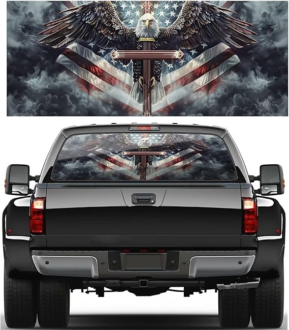 Amazon.com - Soaring Eagle Truck Rear Window Vinyl Sticker,American USA ...