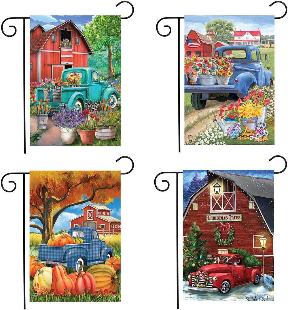 Amazon.com : Briarwood Lane Farm Scenes Garden Flag Bundle (Set of 4 ...