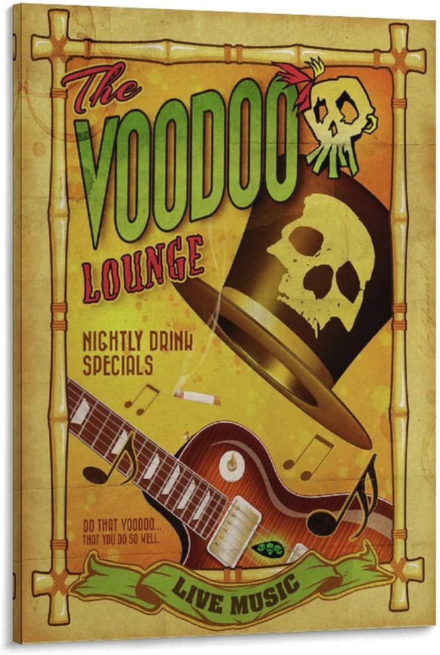 Amazon.com: Vintage Poster Voodoo Lounge Old Red Truck Canvas Wall Art ...