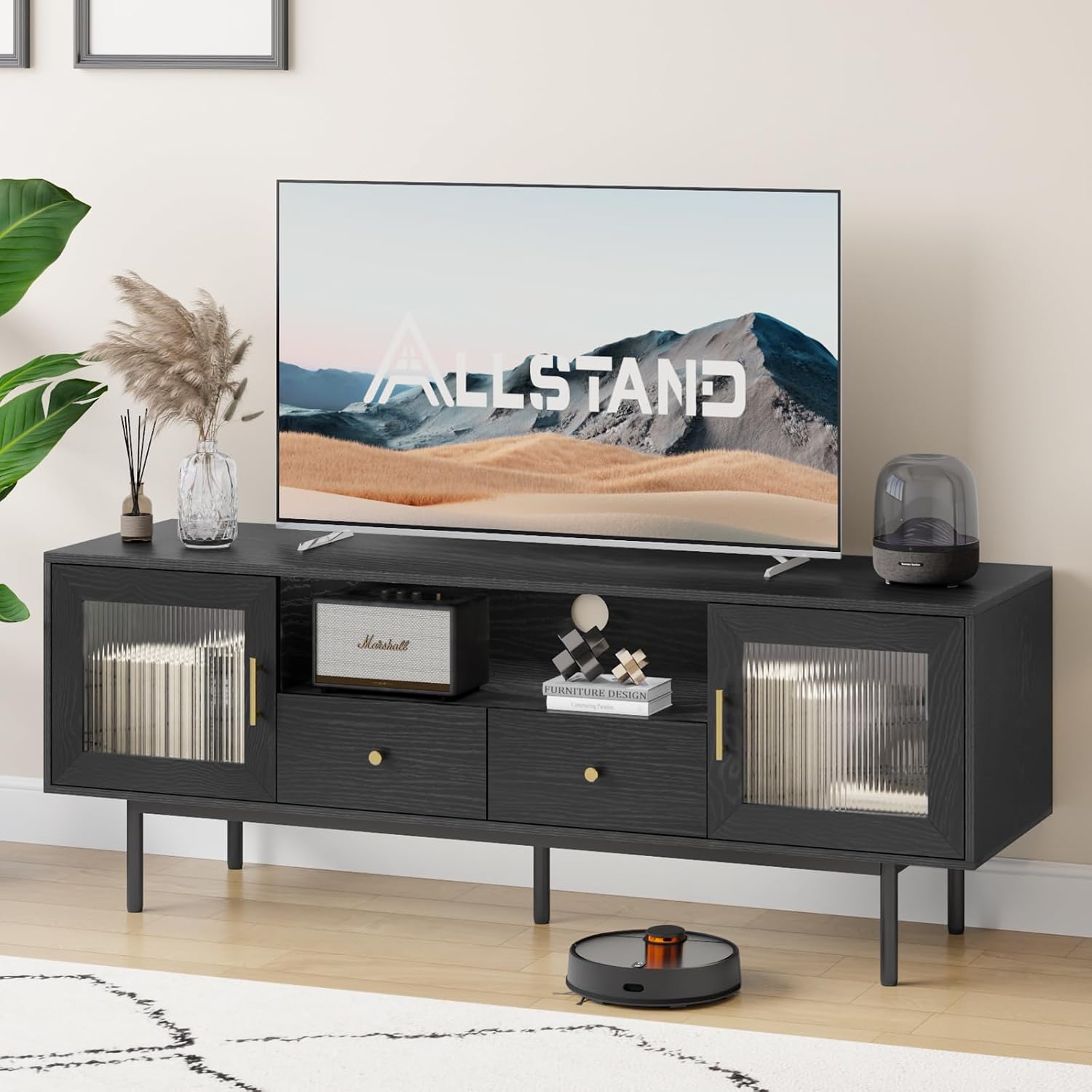 Amazon.com: ALLSTAND TV Stand for 65 Inch TV, Modern Entertainment ...