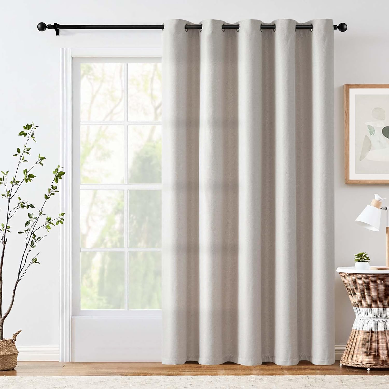 Amazon.com: jinchan Stone White Curtain 84 Inch Length Light Filtering ...