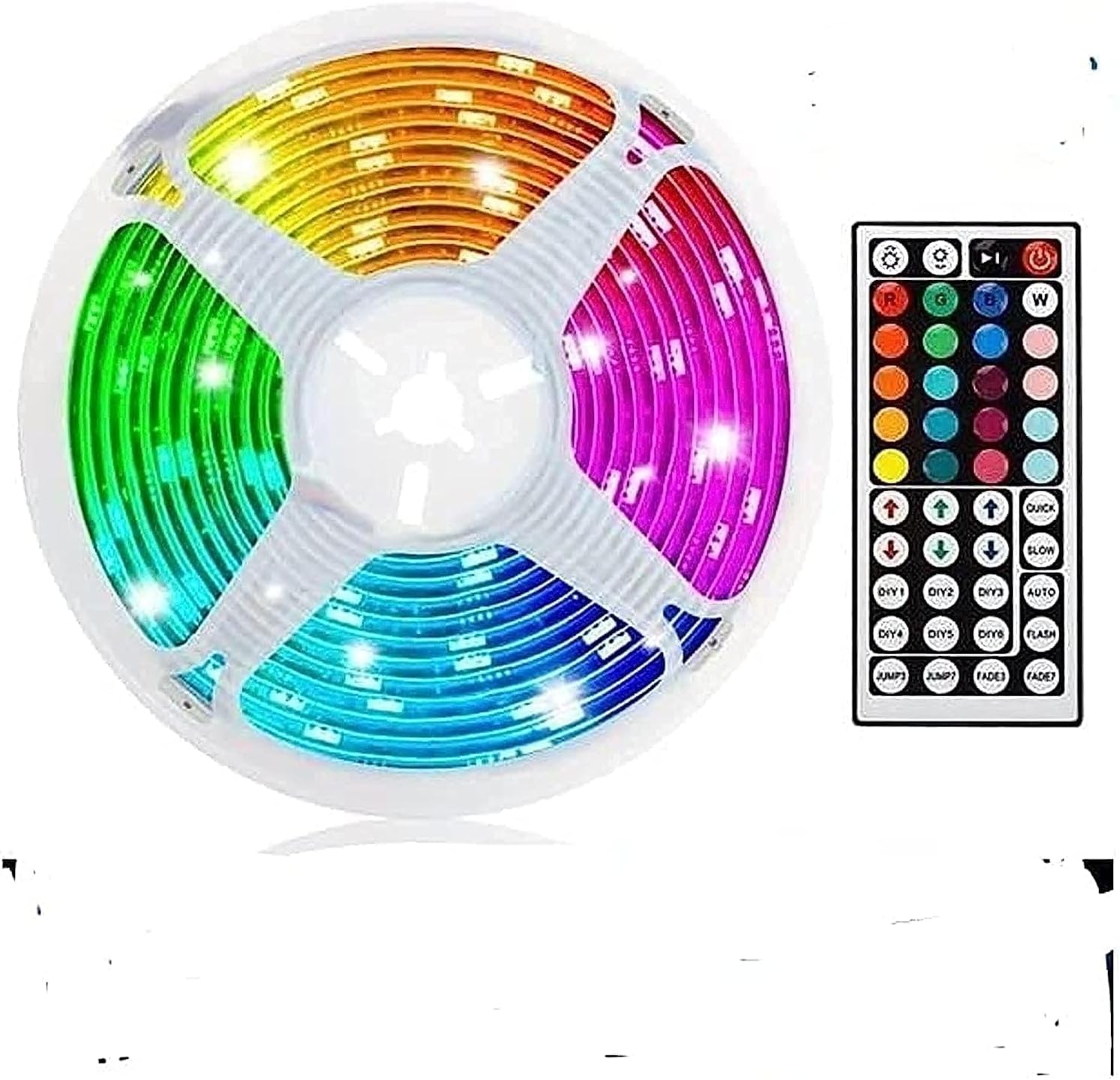 5m LED Strip lights 3528 water resistant RGB with Remote Control and ...